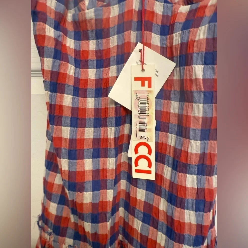 Fiorucci | Dresses | Fiorucci Womens Red White And Blue Checkered Plaid ...